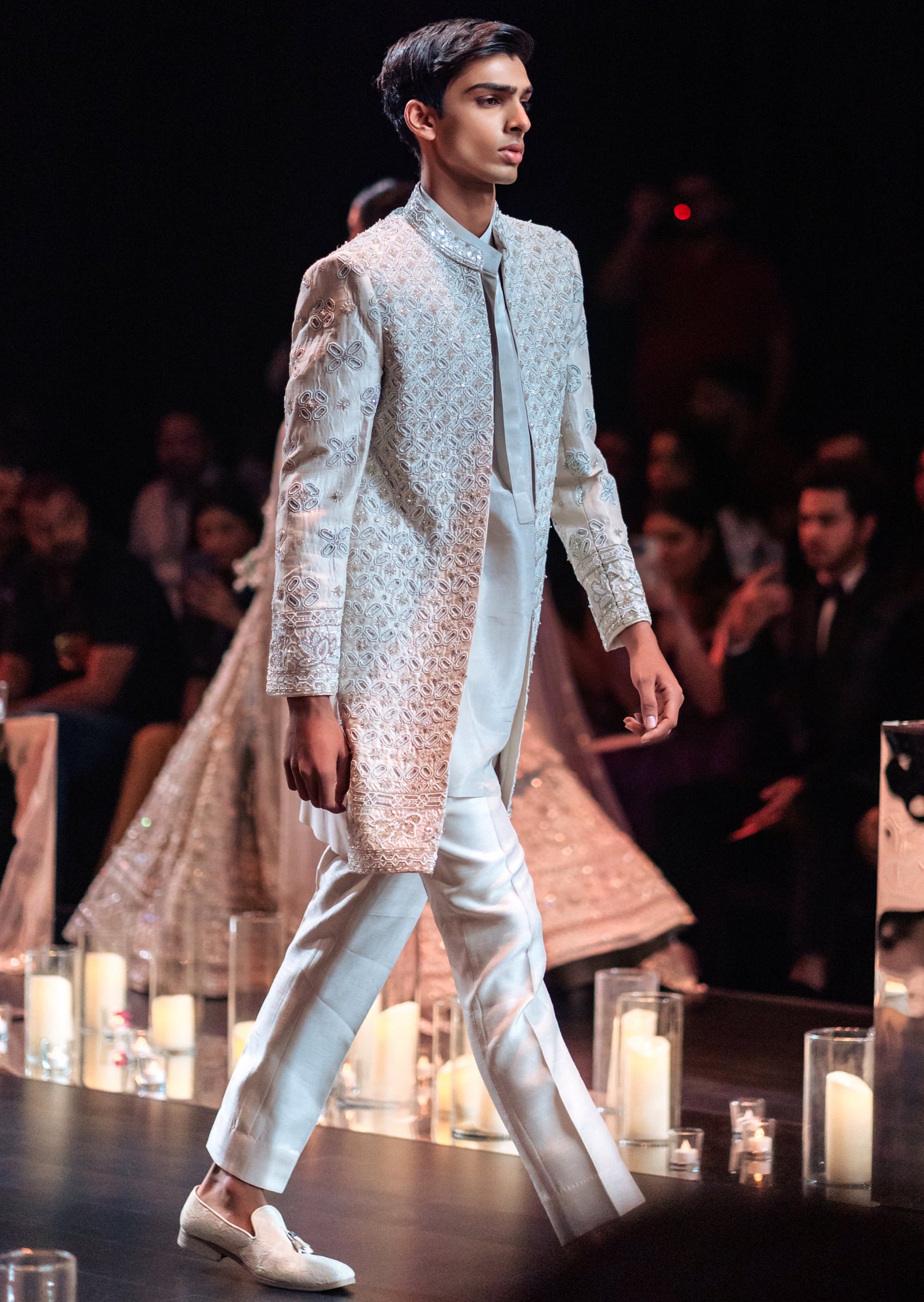 Grey Indo Fusion Jacket And Kurta Set