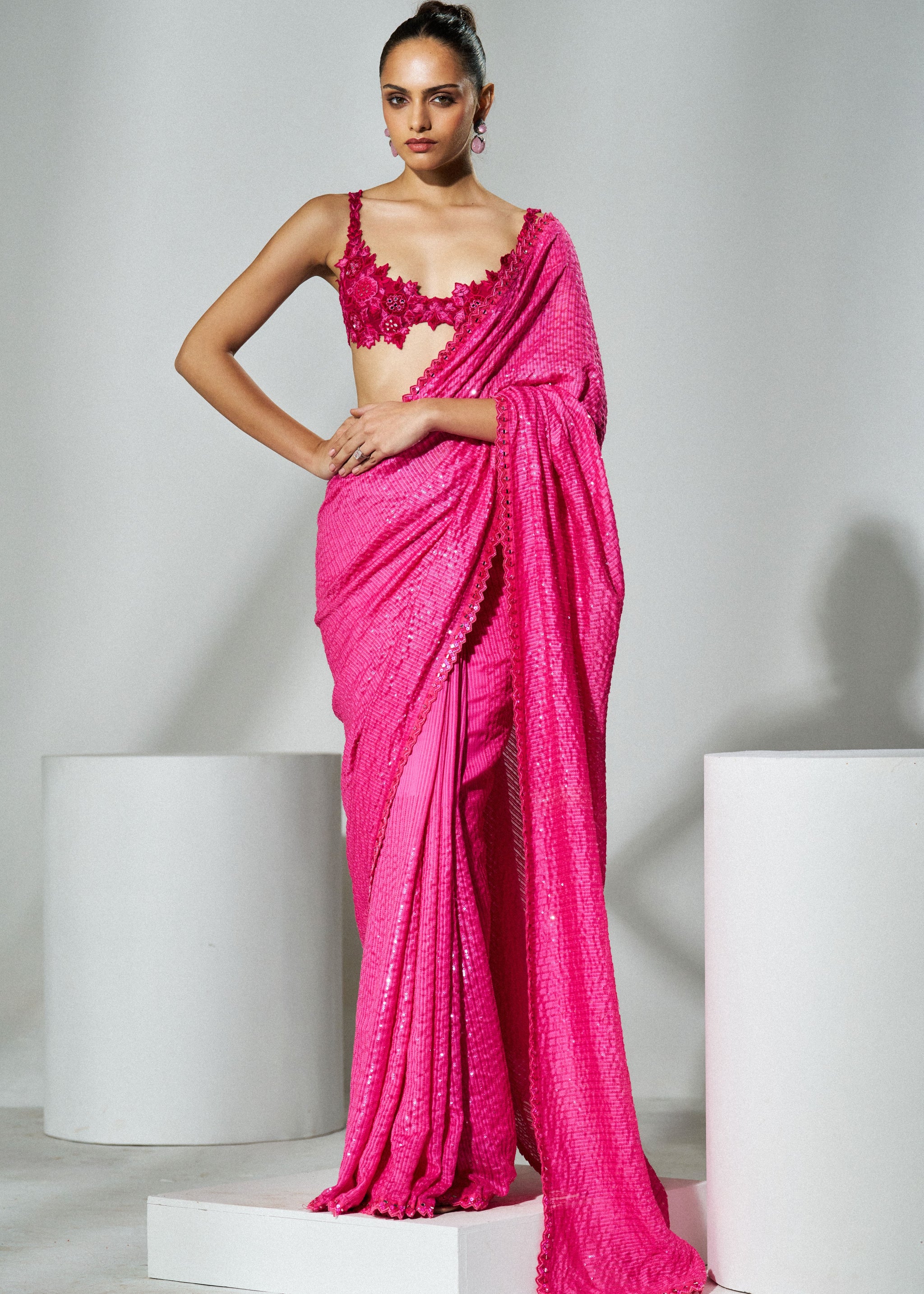 Fuchsia Pink Sari