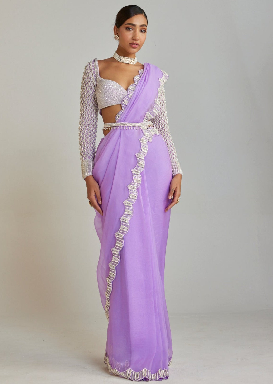 Lilac Saree Set