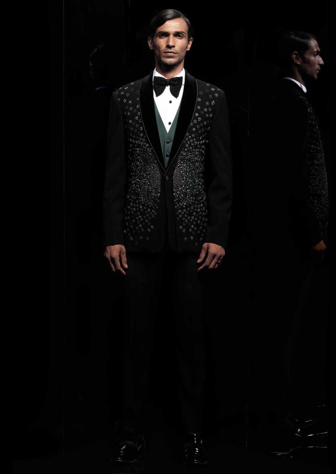 Helix Winged Crystal Tuxedo Set