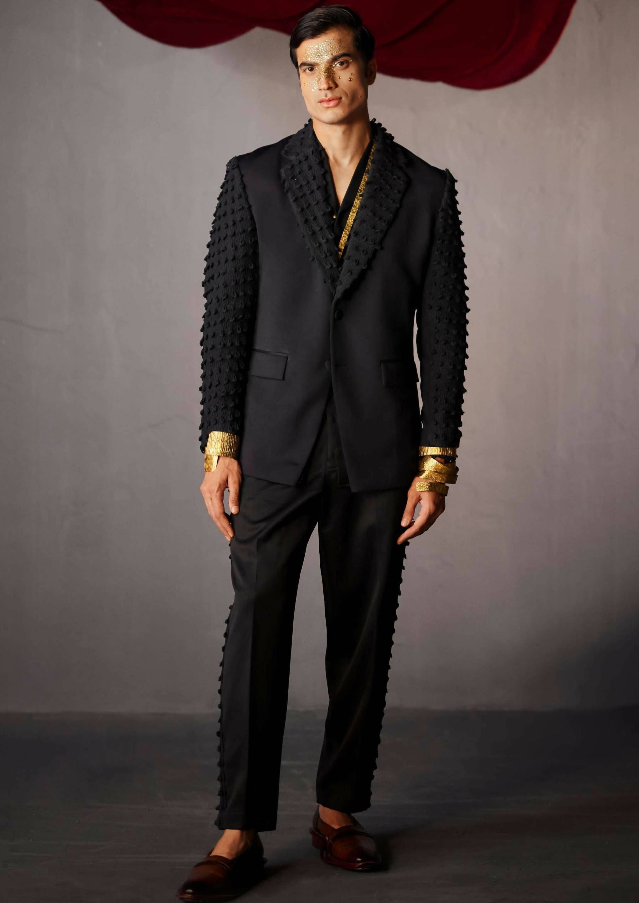 Stygian Hand Embroidered Blazer Set